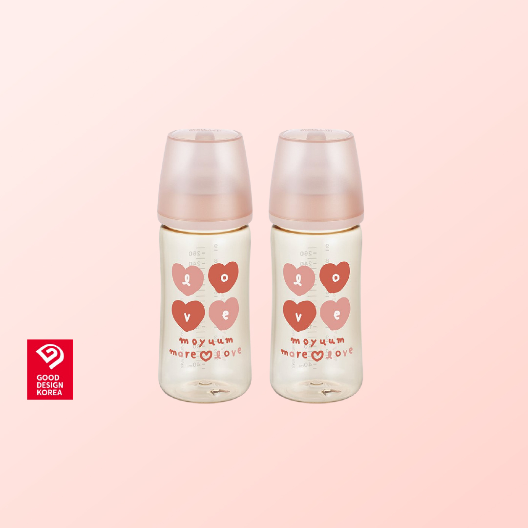Gen3 ขวดนมเด็ก Premium PPSU โมยูม ALL IN ONE ขนาด 270ML (ลาย More Love) พร้อมจุก Stage2 สำหรับ 3 ...